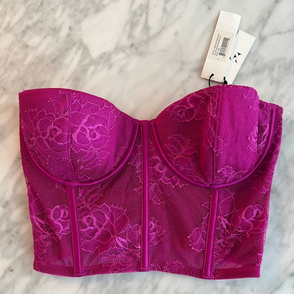 Fleur du Mal | Tops | Fleur Du Mal Corset Rose Top | Poshmark